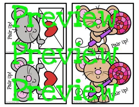 Valentines Day Pair Up Cards Partners Grouping Cards Pairing