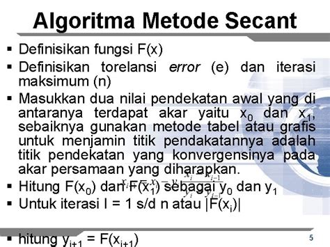 Materi 5 Metode Secant 1 Metode Secant Metode
