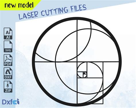Golden Ratio Svgphi Symbol Svg Fibonacci Spiral Wall Art Laser Cut
