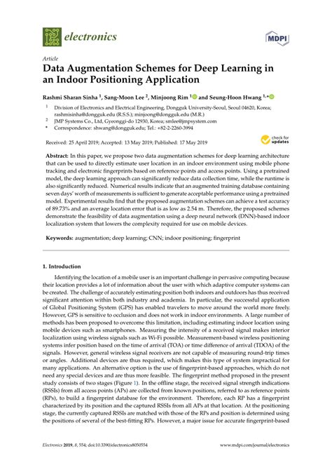 Pdf Data Augmentation Schemes For Deep Learning In An Indoor