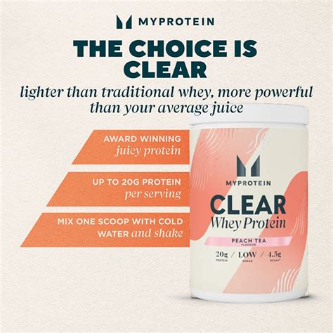 Clear Whey Isolate Peach Tea Protein Powder Handb