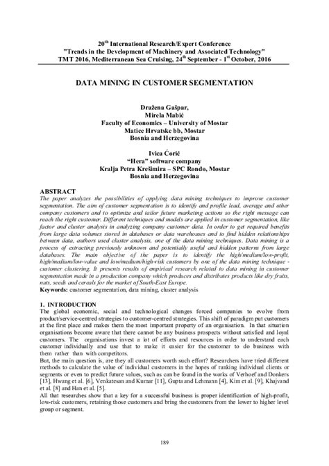 pdf mining in customer segmentation