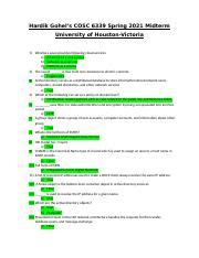 COSC Midterm Docx Hardik Gohel S COSC Spring Midterm University Of Houston