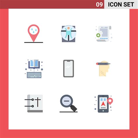 Editable Vector Line Pack Of 9 Simple Flat Colors Of Huawei Smart Phone Prescription Phone