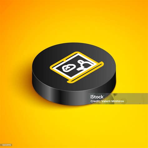 노란색 배경에 격리 된 등색 선 일기 예보 아이콘 검은 색 원 버튼 벡터 3차원 형태에 대한 스톡 벡터 아트 및 기타 이미지 3차원 형태 계절 기상학 Istock