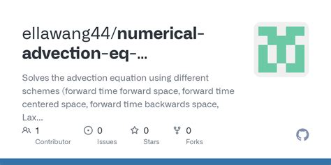 Github Ellawang44numerical Advection Eq Math2306 Solves The