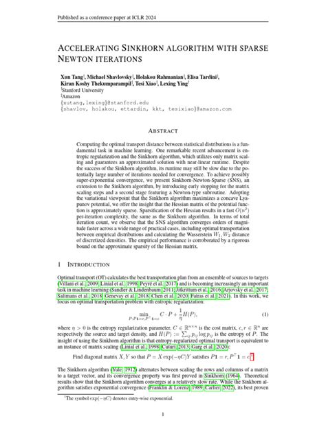 Accelerating Sinkhorn Algorithm With Sparse Newton Iterations Pdf