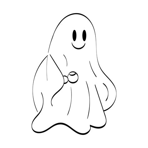 Contornos De Fantasmas De Halloween Lindo Fantasma Y Agrega Un Poco De