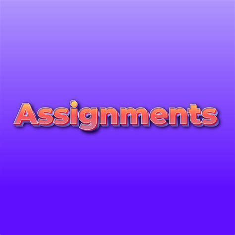 Premium Photo Assignmentstext Effect  Gradient Purple Background