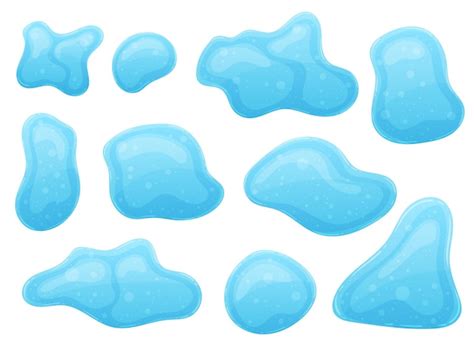 액체 물 웅덩이 벡터 디자인 일러스트 레이 션 흰색 배경에 고립 프리미엄 벡터