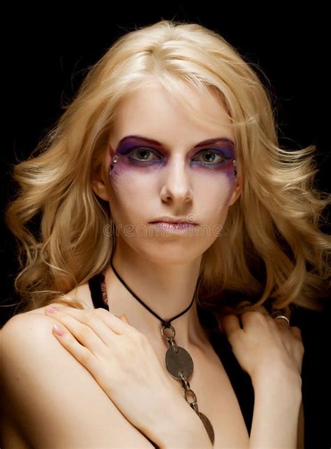 Woman With Creative Makeup Stock Image Image Of Caucasian 12299705