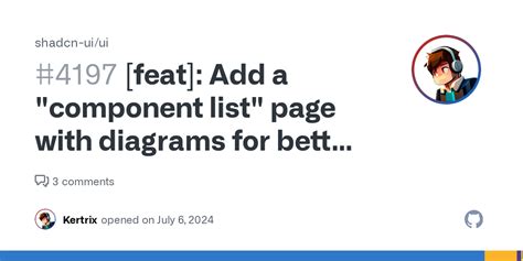 Feat Add A Component List Page With Diagrams For Better Accessibility · Issue 4197