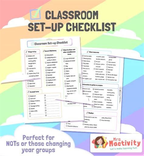 Classroom Set Up Checklist Mrs Mactivity