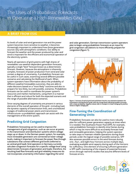 Probabalistic Forecasts Brief Esig