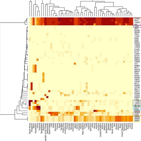 Hierarchical Cluster Analysis Of Most Frequent Sars Cov 2 Variants And