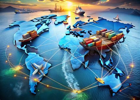 Global Logistics Network A Worldwide Map Of Interconnected Shipping