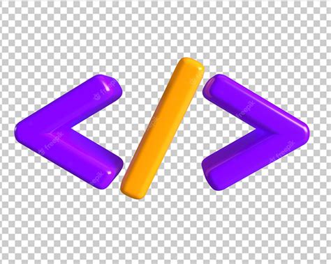 premium psd html code icon 3d render