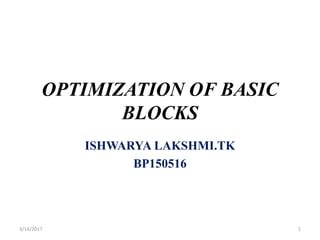 Optimization Of Basic Blocks PPTX