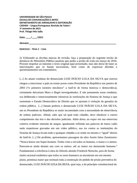 Exercicio 2 Tema 1 Lista Casa 2021 Pdf Política