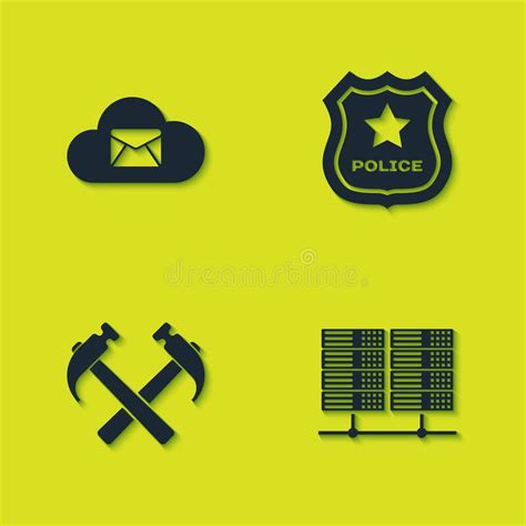 Set Cloud Mail Server Server Data Web Hosting Two Crossed Hammers