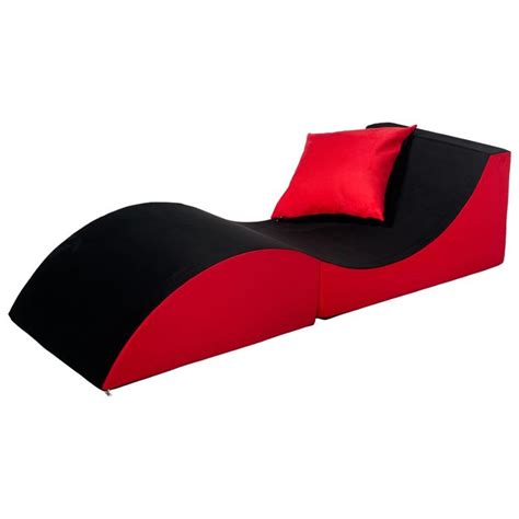 chaise longue 3 en 1 multi usage noir rouge pliable sans
