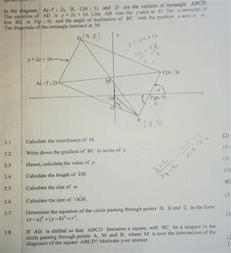 Solved In The Diagram A 7 2 B C 6 3 And D Are The Vertices Of