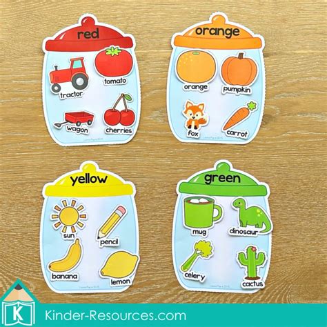 Color Sorting Jars Printable Activity Etsy