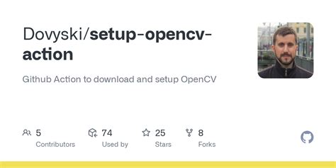 github dovyski setup opencv action github action to download and