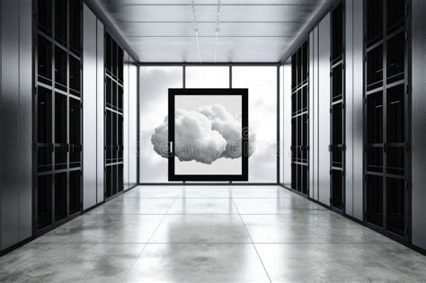 Secure Cloud Storage Symbol In A High Tech Facility Stock Illustration Illustration Of Virtual