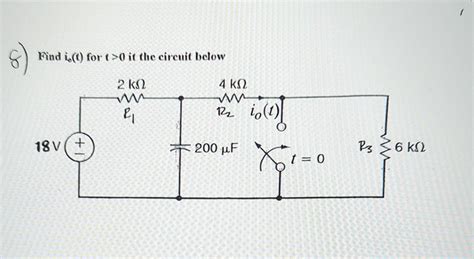 Solved Find I0 T For T 0 It The Circuit Below Chegg Com