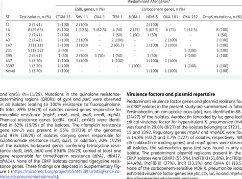 Summary Of Predominant AMR Genes Across Sequence Types STs Prevalent Download Scientific