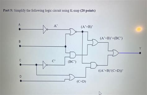 Solved Part Simplify The Following Logic Circuit Using Chegg