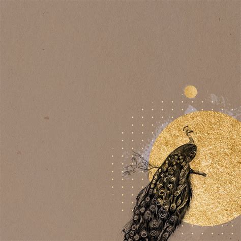 Aesthetic Japanese Peacock Background Vintage Premium Editable