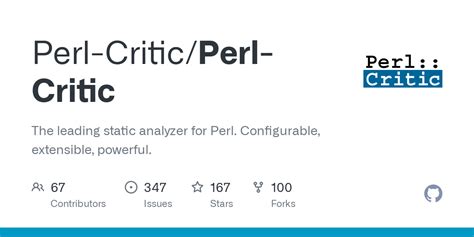 Github Perl Criticperl Critic The Leading Static Analyzer For Perl