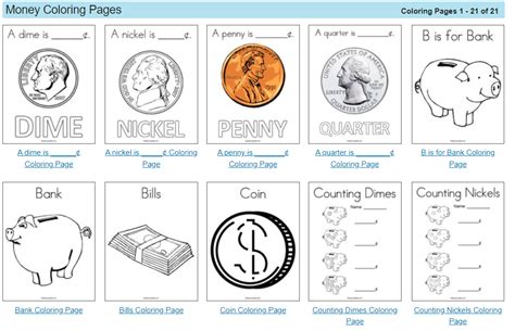 19 Best Money Coloring Pages Both Coins And Bills