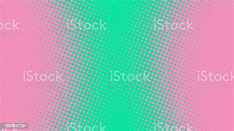 하프톤 질감의 복고풍 만화책 스타일의 팝 아트 배경은 녹색과 분홍색입니다 슈퍼 히어로 만화 재미있는 배경 디자인 벡터 일러스트 레이 션 Eps10 고풍스런에 대한 스톡 벡터