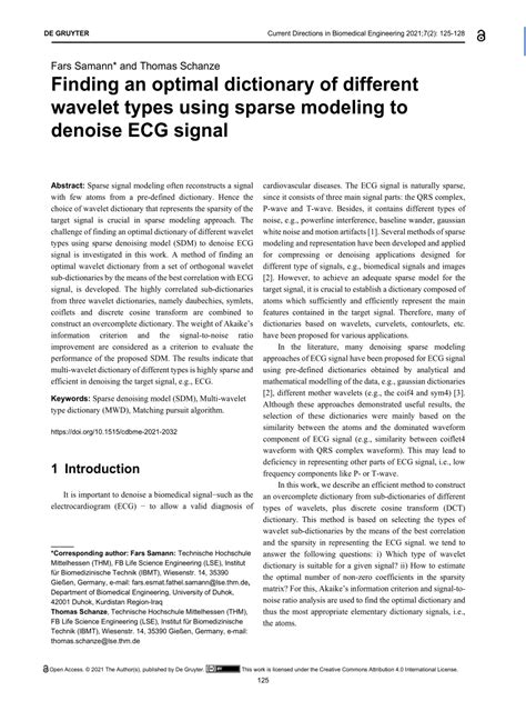 pdf finding an optimal dictionary of different wavelet types using