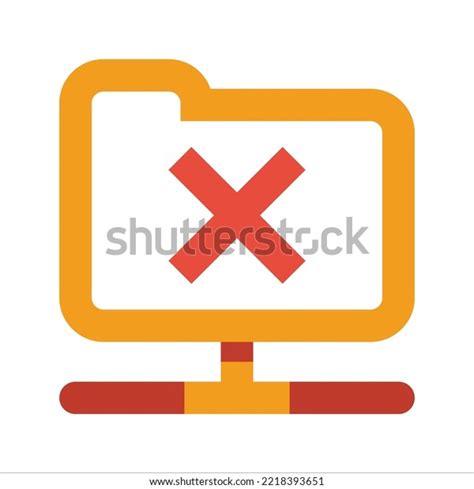 Illustration Icon Remove Network Folder Stock Vector Royalty Free
