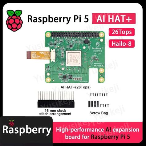 Original Raspberry Pi 5 Ai Hat บอร์ดขยาย 13tops 26tops M2 Hat Pcie Hailo 8 Hailo 8l Hat