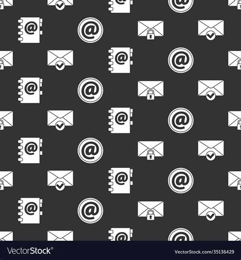 Set Mail Message Lock Password Envelope And Check Vector Image