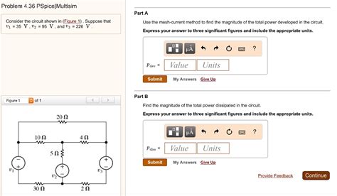 solved problem 4 36 pspice multisim part a consider the circuit shown