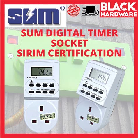 Black Hardware Sum 240v Digital Keyboard Clock Manual British Standard