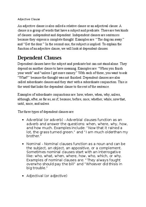 Doc Adjective Clause And Modifiers