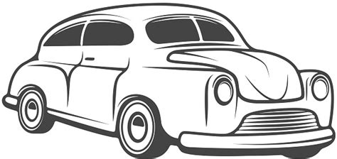 레트로 자동차 흰색 배경에 고립입니다 상징 기호 브랜드 마크 디자인 요소입니다 벡터 일러스트 레이 션 구형 자동차에 대한 스톡 벡터 아트 및 기타 이미지 Istock