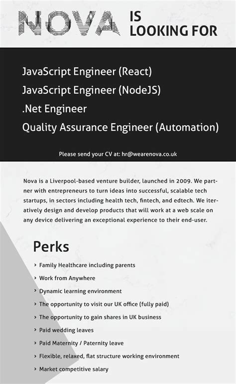 We Are Nova On Linkedin Engineer Hiring Nodejs React