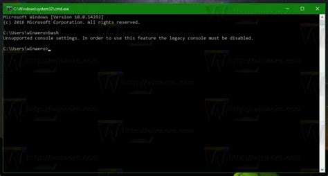 Bash In Windows Fix Unsupported Console Settings