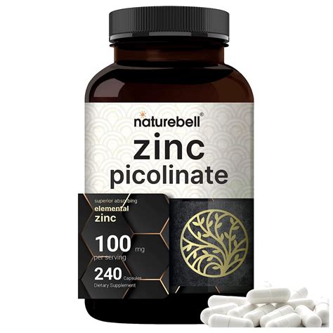 Zinc Picolinate Picolinato De Zinc 100 Mg 240 Capsulas Naturebell