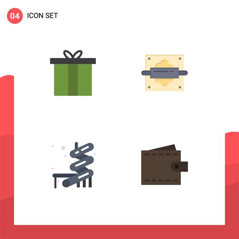 Flat Icon Pack Of 4 Universal Symbols Of Accessories Water T Bread