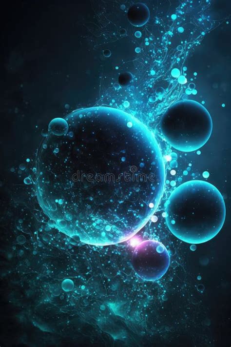 glowing particle wallpaper generative ai stock illustration