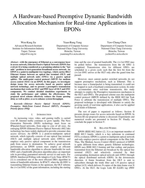 Pdf A Hardware Based Preemptive Dynamic Bandwidth Allocation